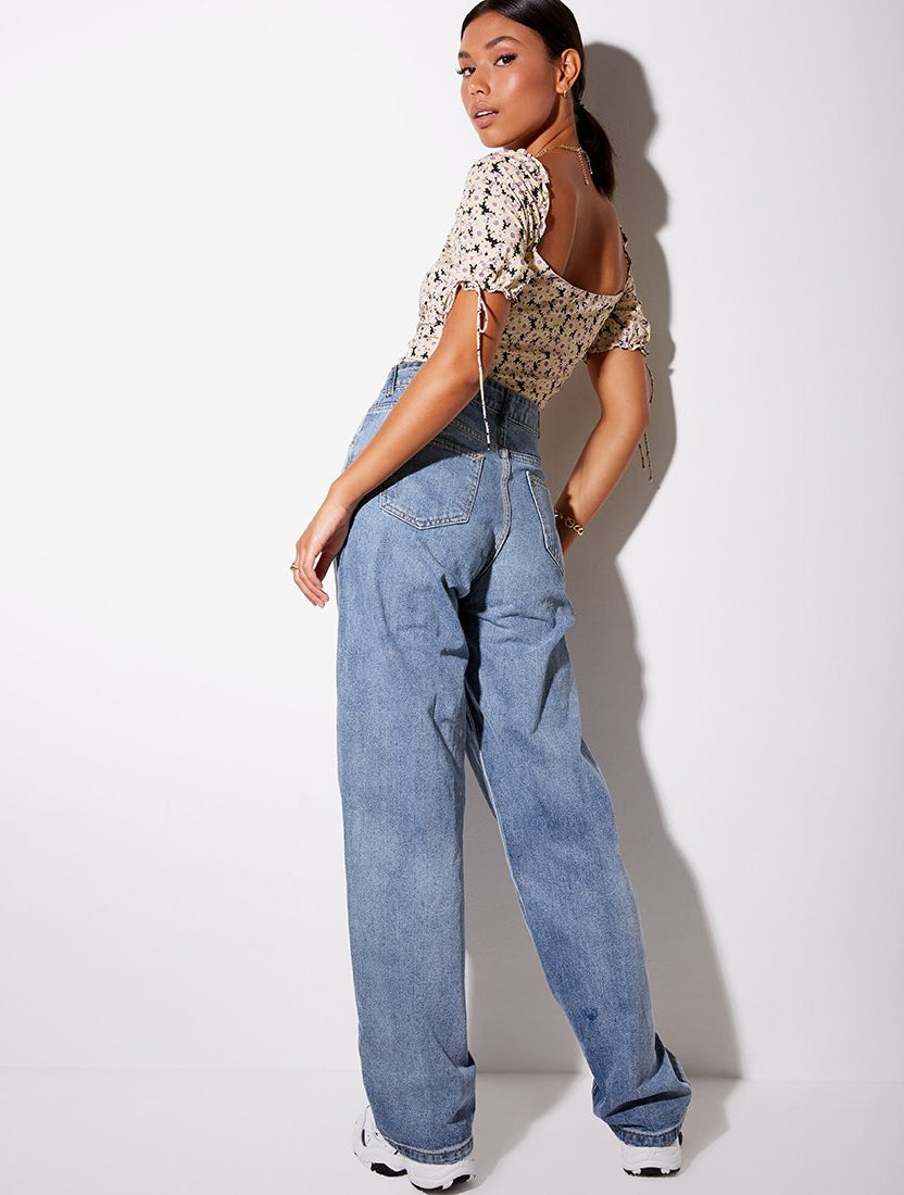 Flaba Crop Top in Daisy Day Cream – motelrocks-com-us