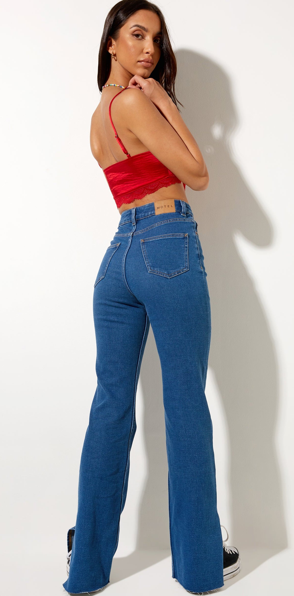 Satin Red Strappy Crop Top | Gemlou – motelrocks-com-us