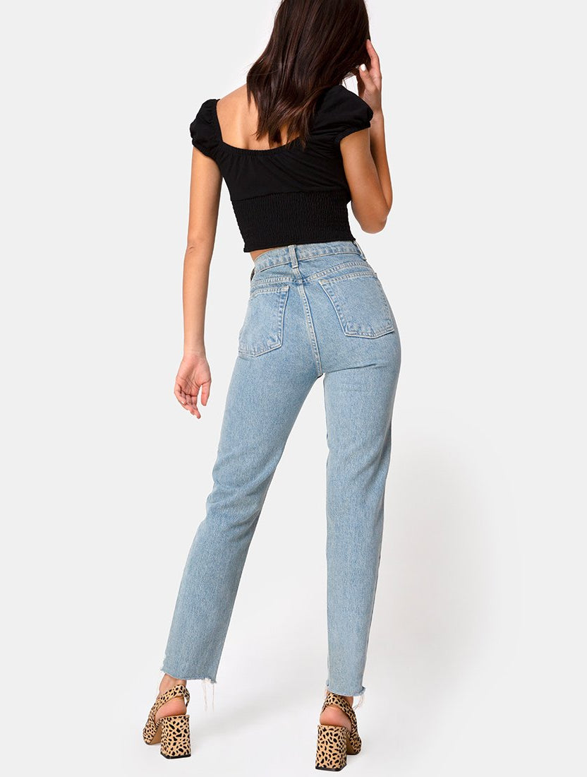 Black Tie Detail Cropped Elastic Top | Heina – motelrocks-com-us