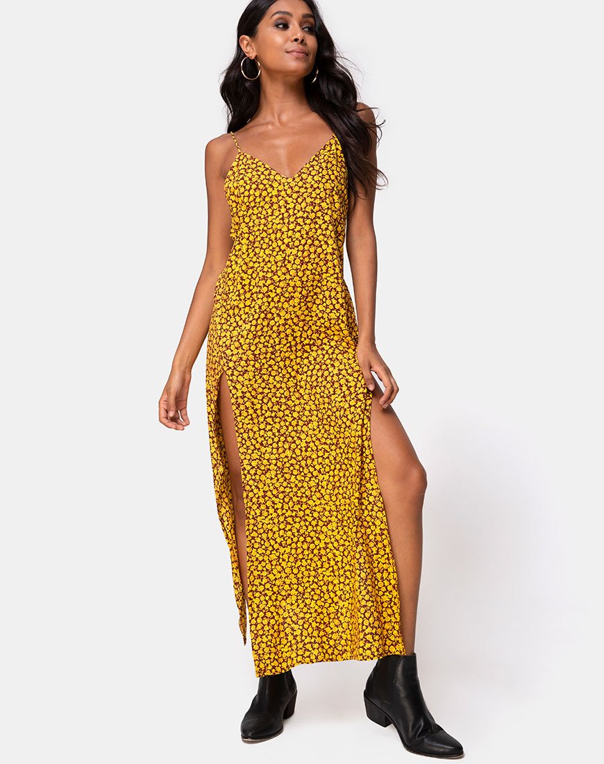 Hime Maxi Dress in Ditsy Rose Marigold – motelrocks-com-us