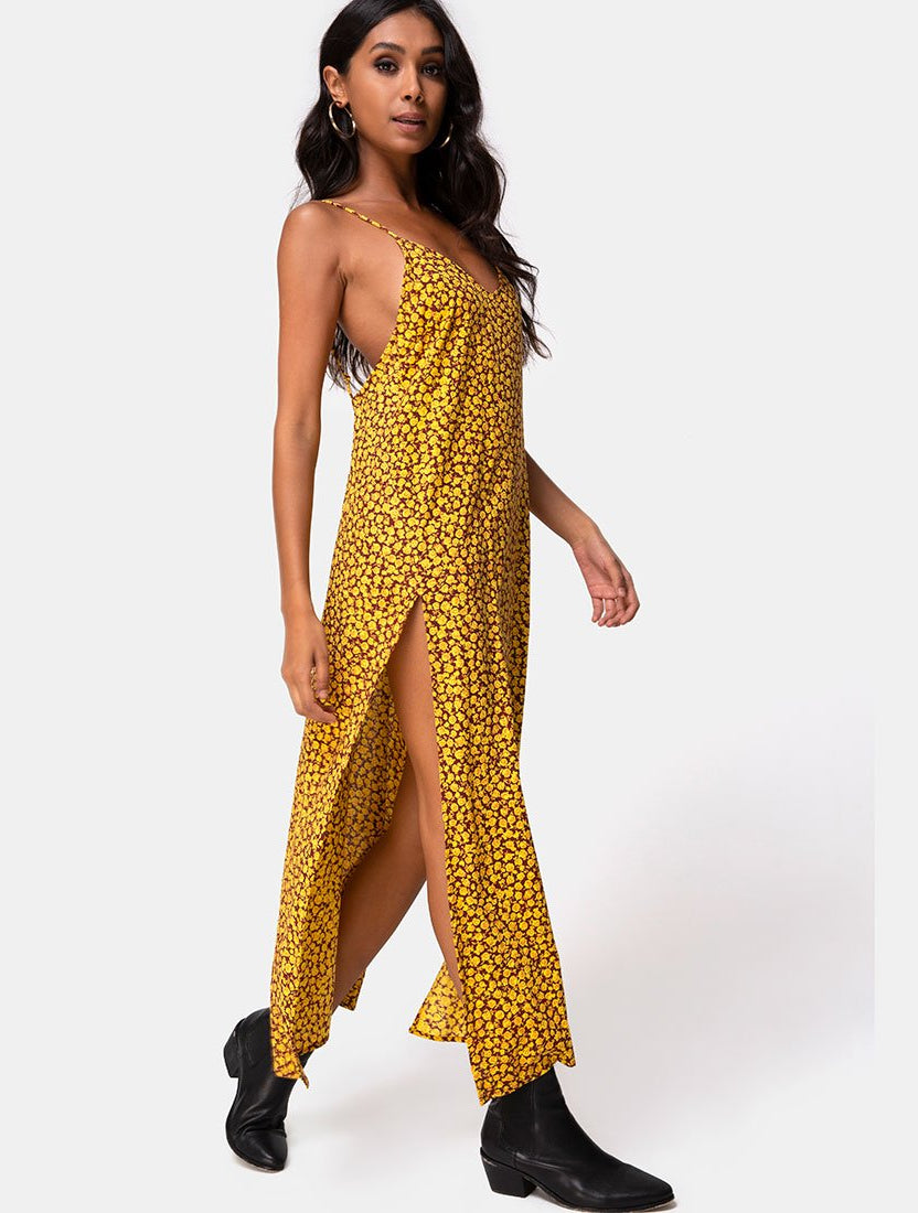 Hime Maxi Dress in Ditsy Rose Marigold – motelrocks-com-us