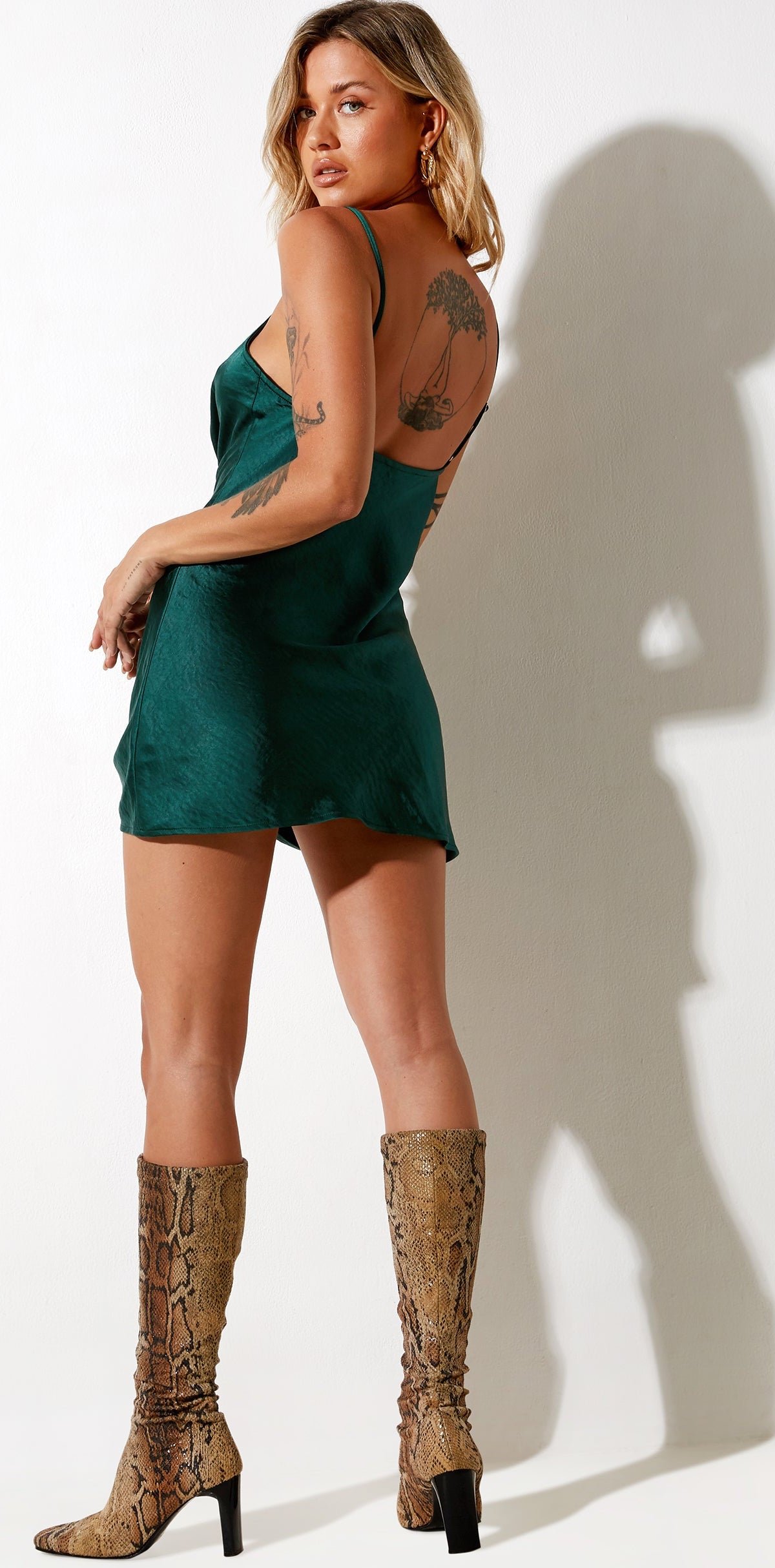 Mini Satin Forest Green Slip dress | Iza – motelrocks-com-us