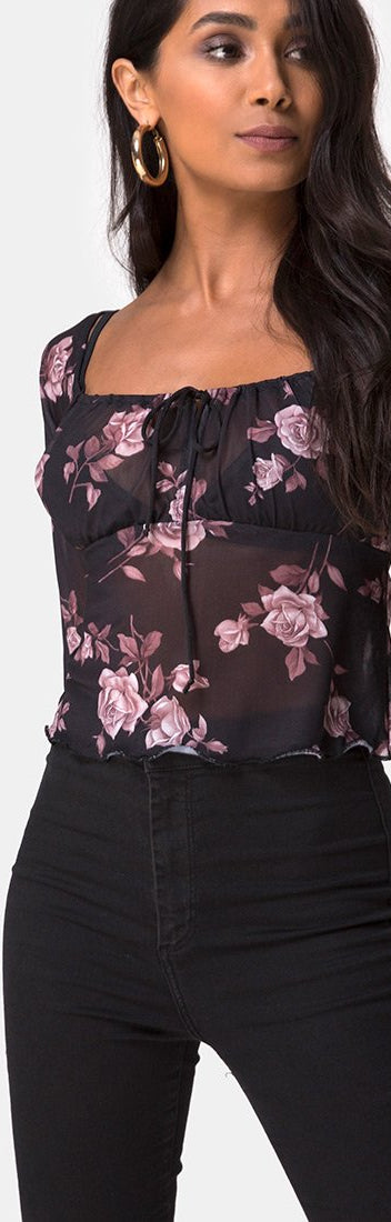 Long Sleeve Floral Top | Janina – motelrocks-com-us