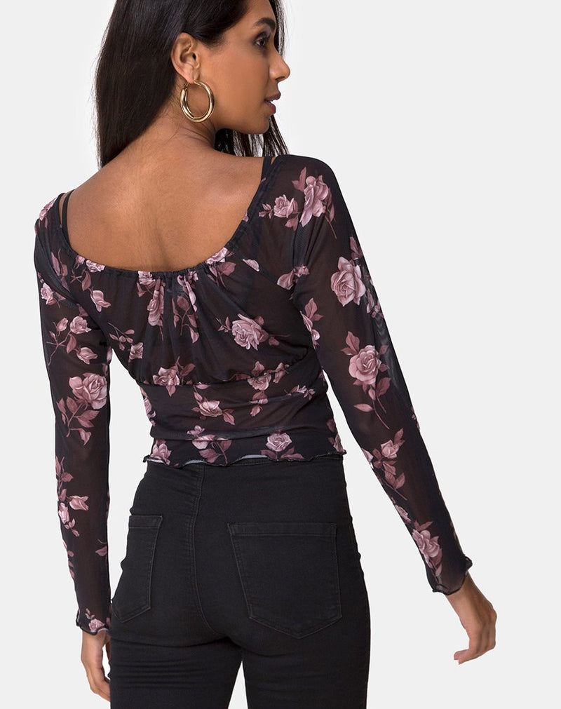 Long Sleeve Floral Top | Janina – motelrocks-com-us