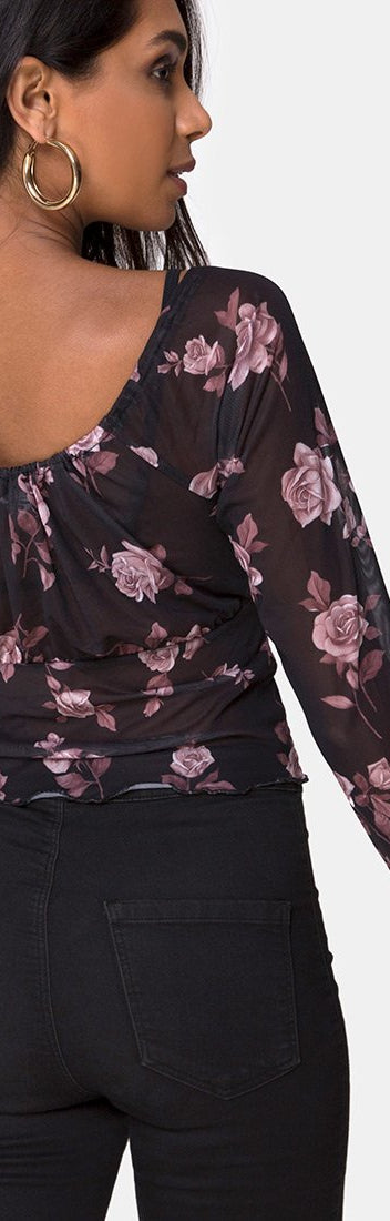 Long Sleeve Floral Top | Janina – motelrocks-com-us