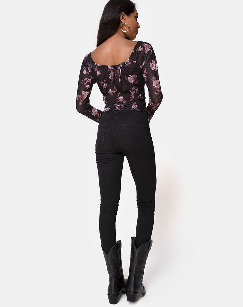 Long Sleeve Floral Top | Janina – motelrocks-com-us