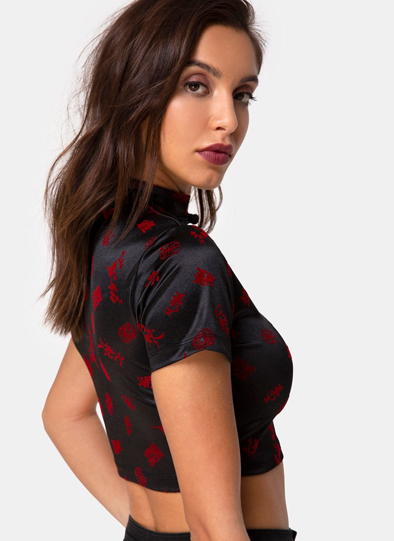 Black Japanese Crop Top | Jiso – motelrocks-com-us