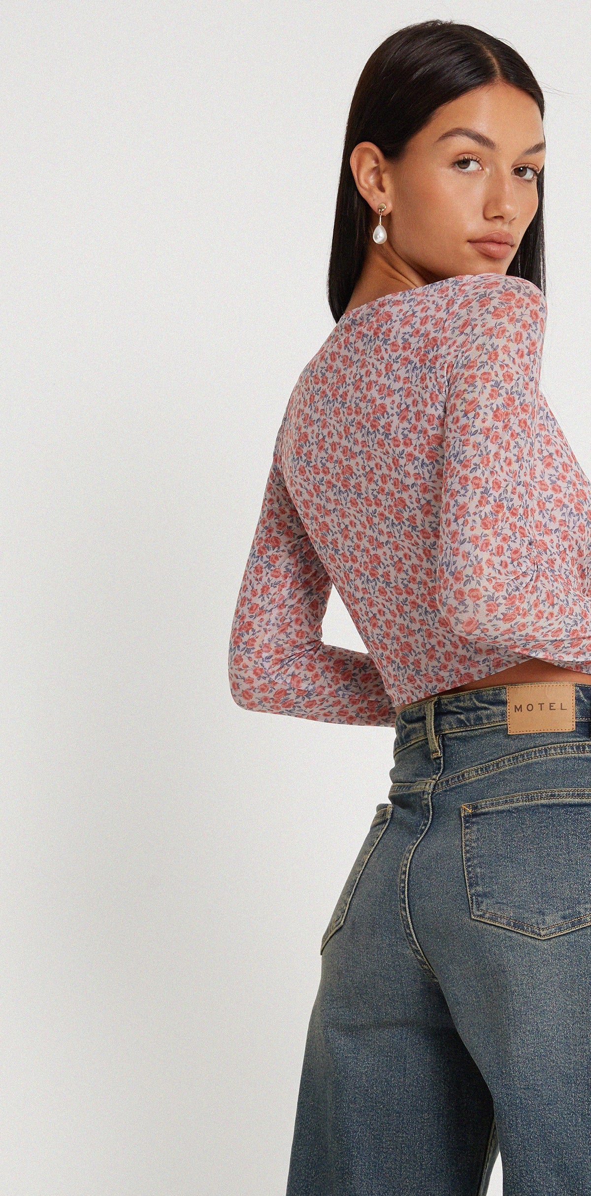 Spring Rose Dusty Pink Printed Long Sleeve Top | Kalisha – motelrocks ...