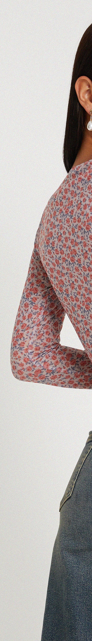 Spring Rose Dusty Pink Printed Long Sleeve Top | Kalisha – motelrocks ...