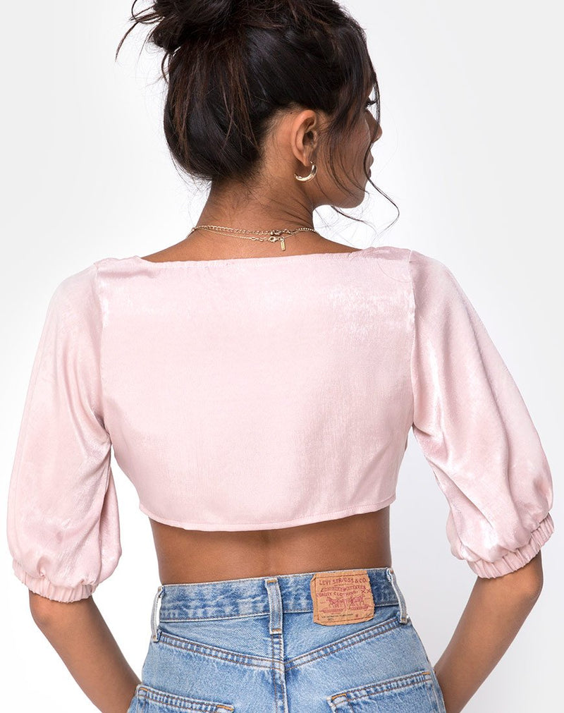 Kavida Crop Top in Satin Dusty Rose – motelrocks-com-us