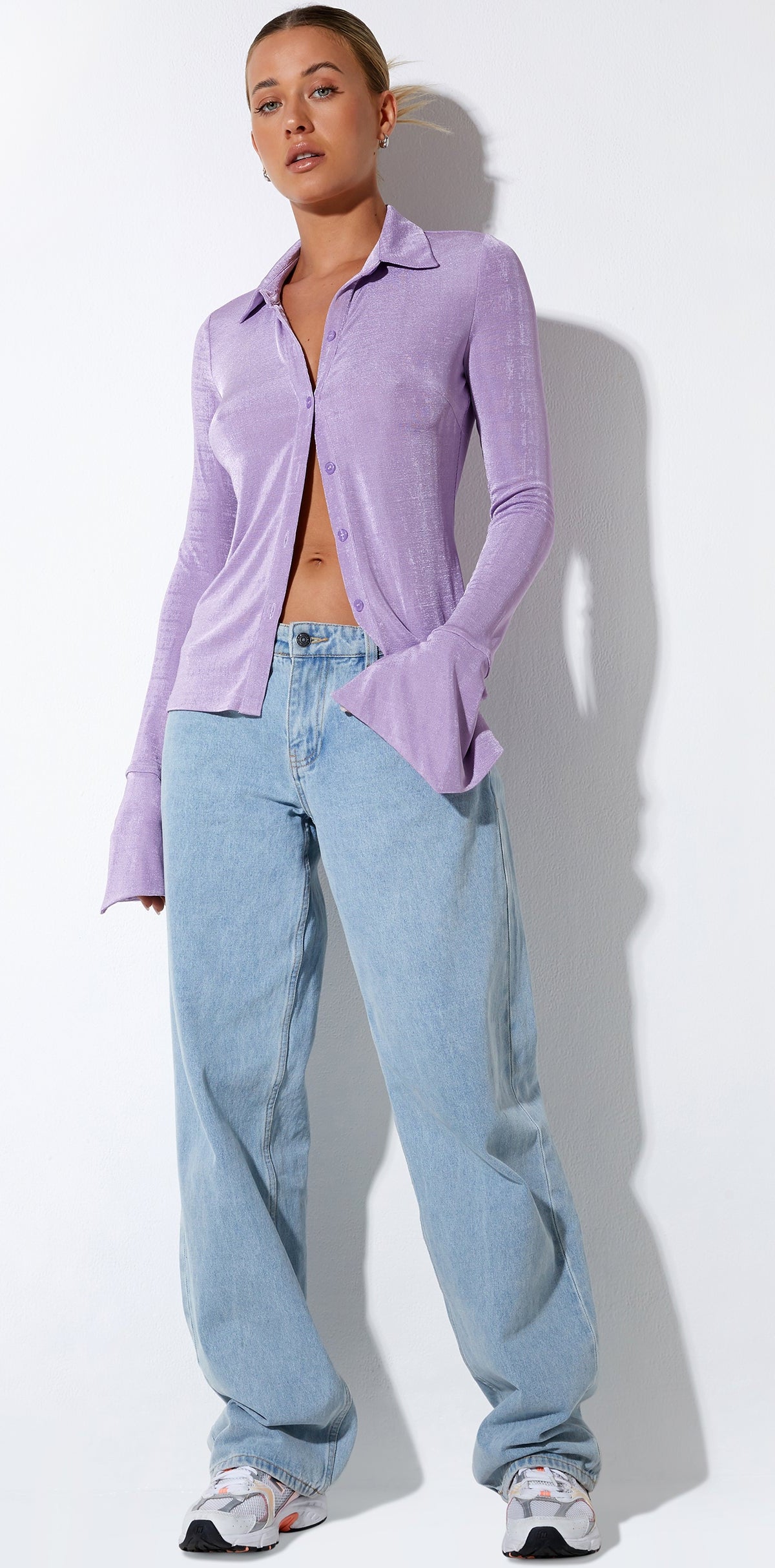 Light Purple Collared Shirt | Keani – motelrocks-com-us