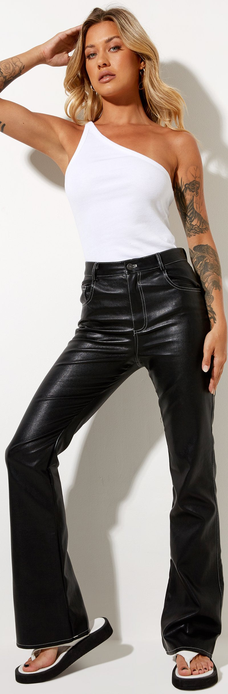 White One Shoulder Tight Top | Lagia – motelrocks-com-us