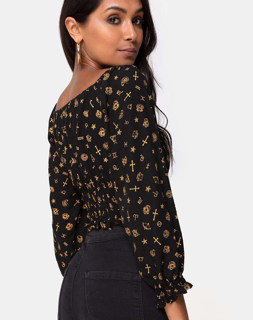 Black Astro Crop Top | Lancer – motelrocks-com-us