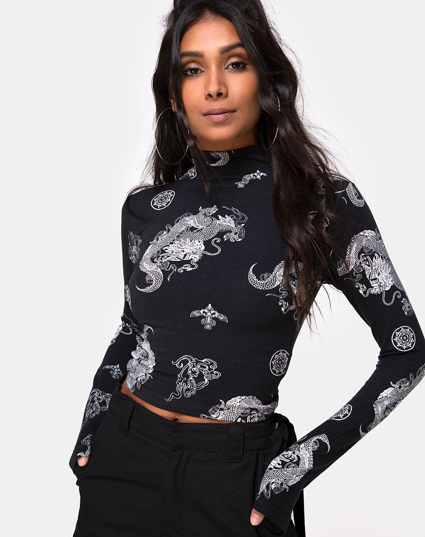 Cropped Dragon Top | Lara – motelrocks-com-us