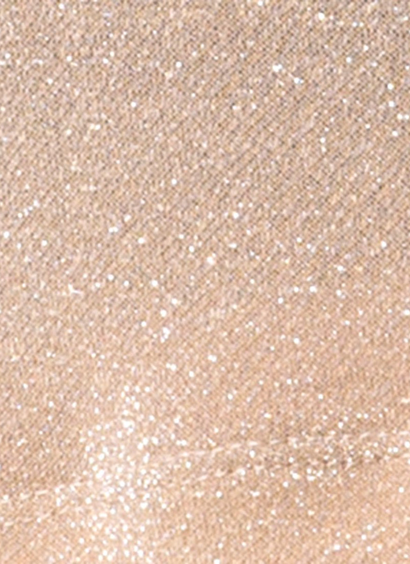 Sparkly Sheer Tan Long Sleeve High Neck Crop Top | Lara – motelrocks-com-us