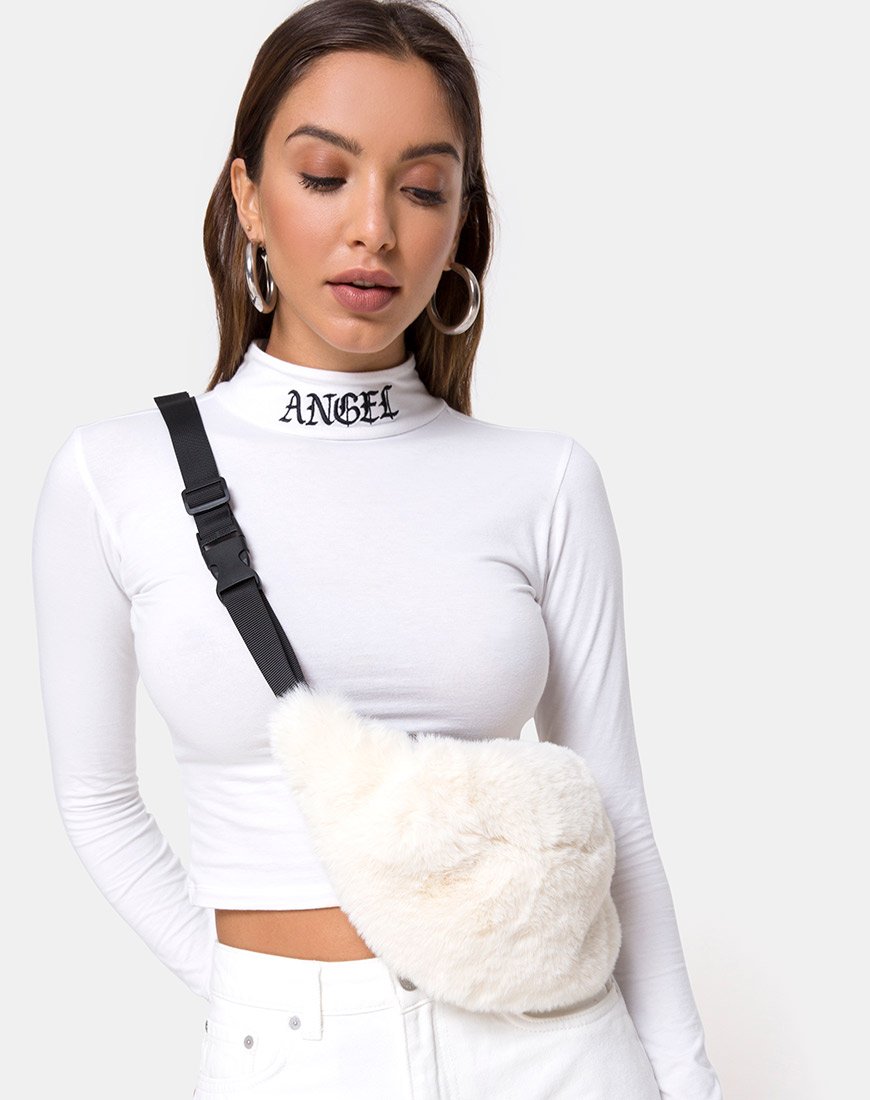 Lara Crop in White with Angel Embro – motelrocks-com-us