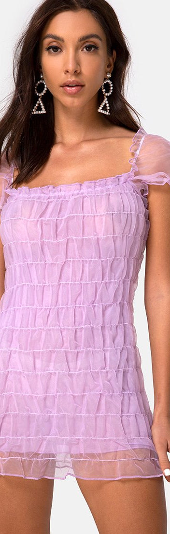 Mini Lilac Mesh Dress Bodycon | Lenira – motelrocks-com-us