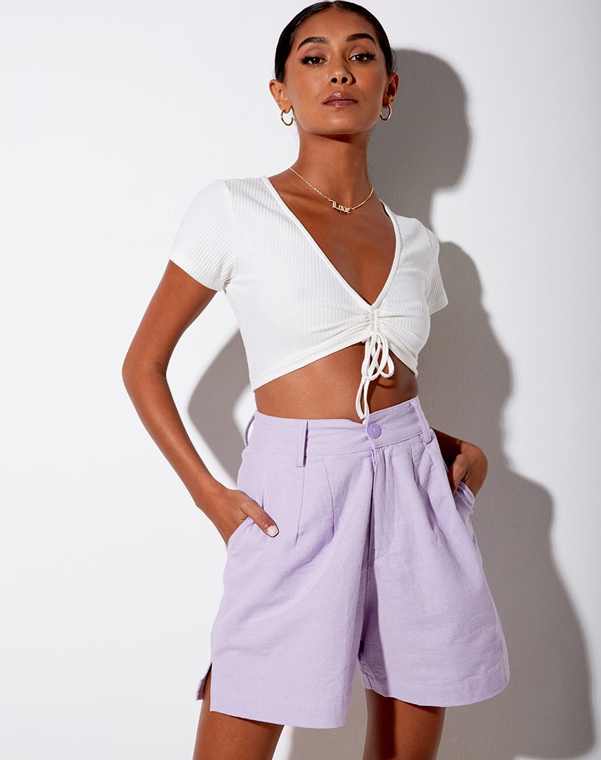 High Waisted Violet Purple Shorts | Lex – motelrocks-com-us
