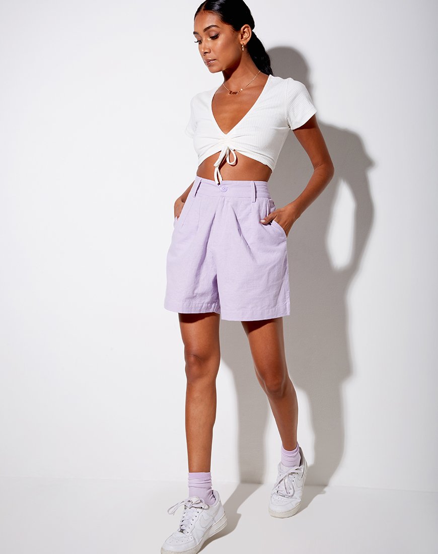 High Waisted Violet Purple Shorts | Lex – motelrocks-com-us