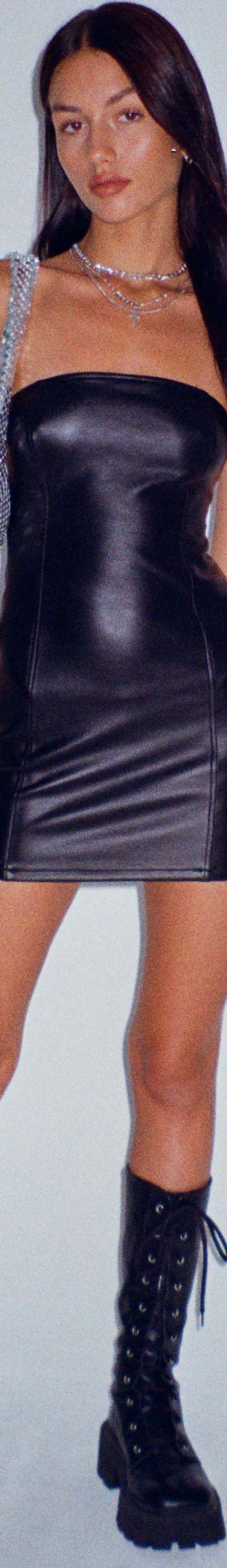 PU Black Mini Dress | Lotari – motelrocks-com-us