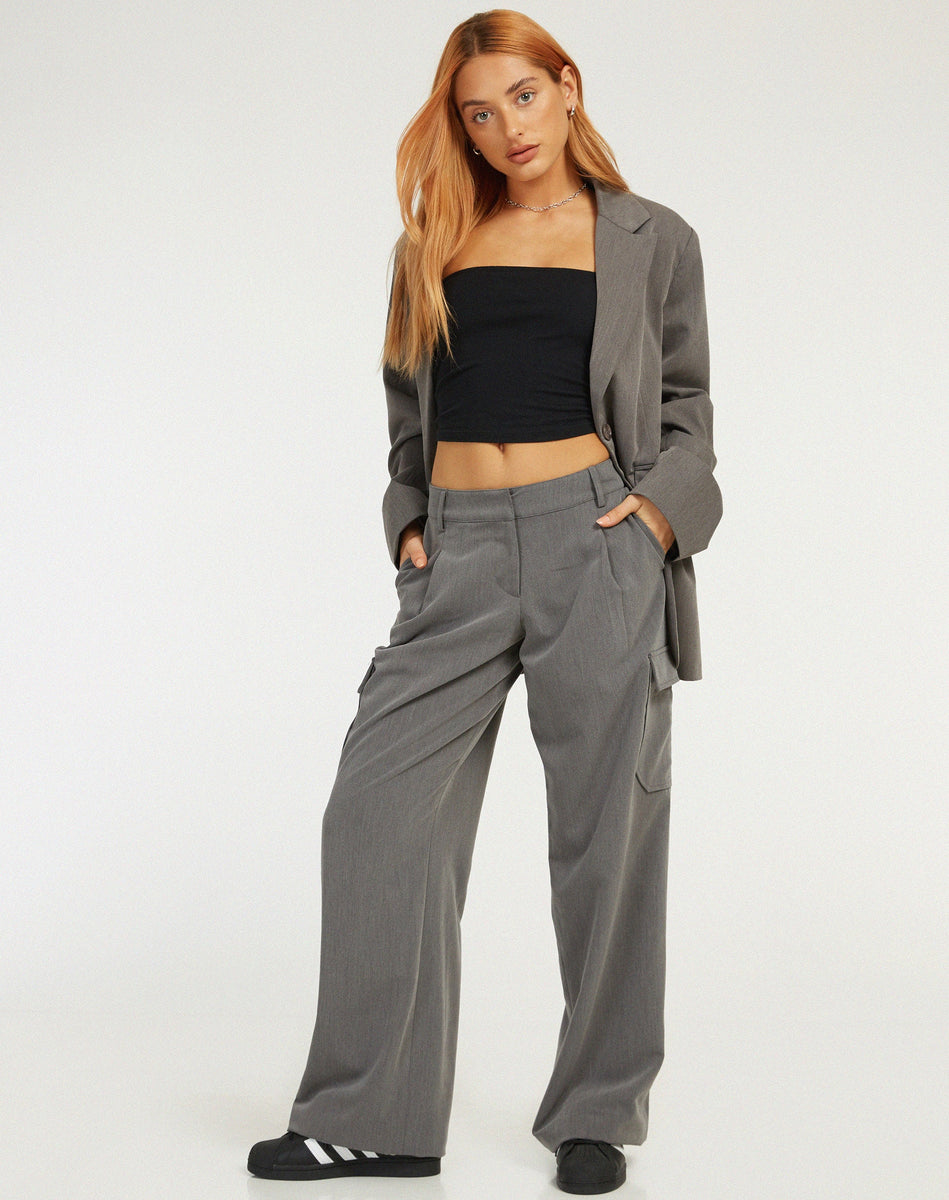 Grey Low Rise Cargo | Abba – motelrocks-com-us