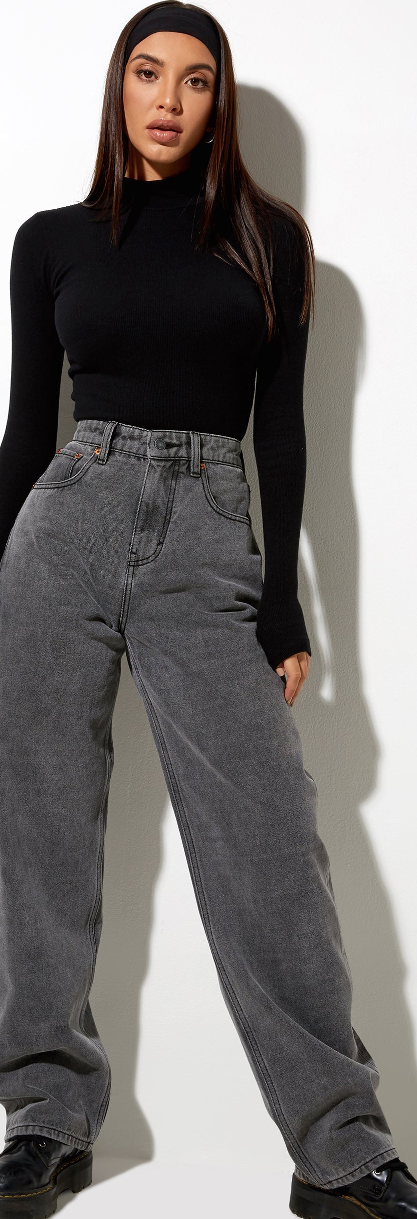 Wide Leg Grey Denim Jeans | Parallel – motelrocks-com-us