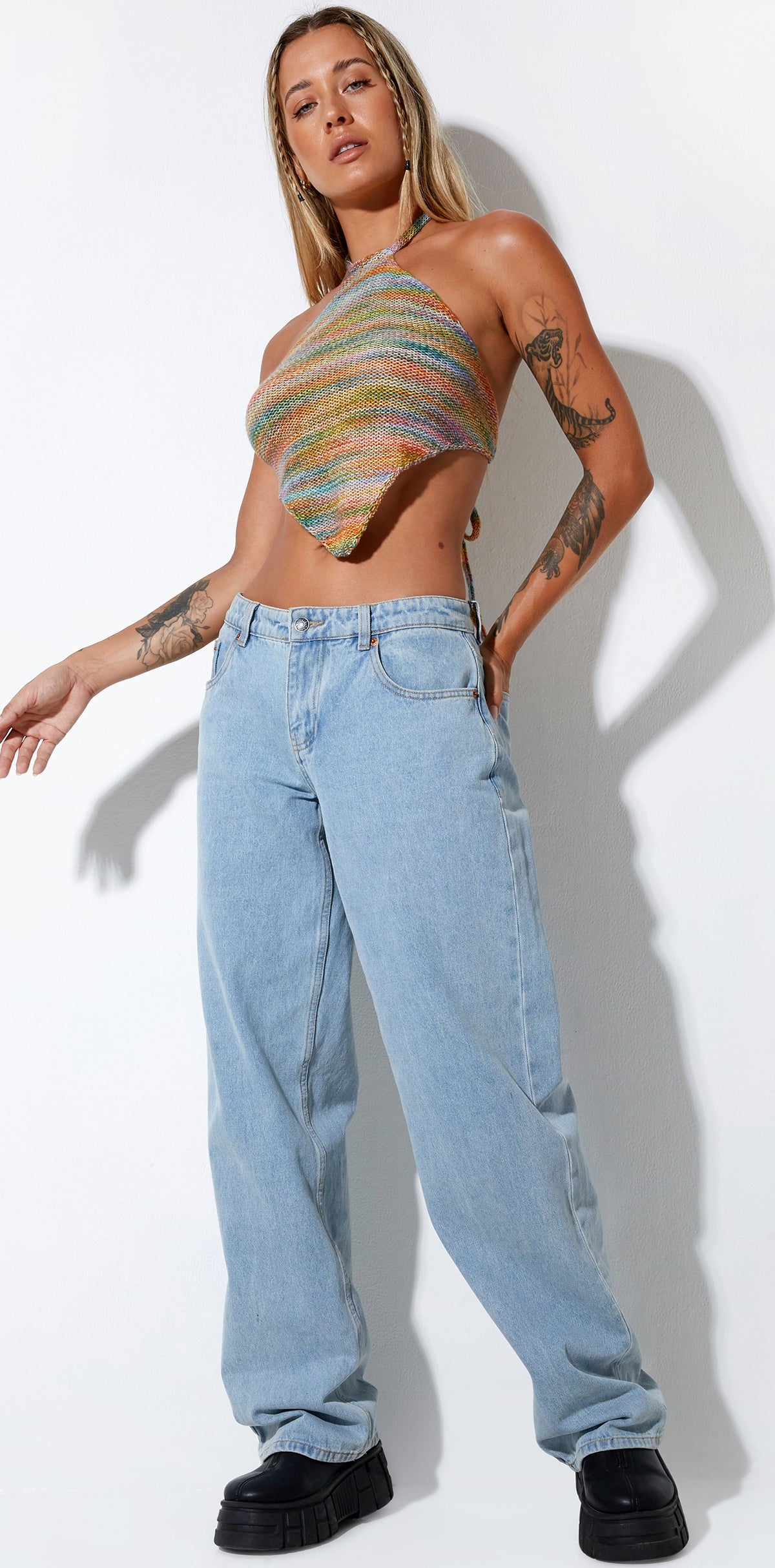 Mixed Yarn Halterneck Top | Mauda – motelrocks-com-us