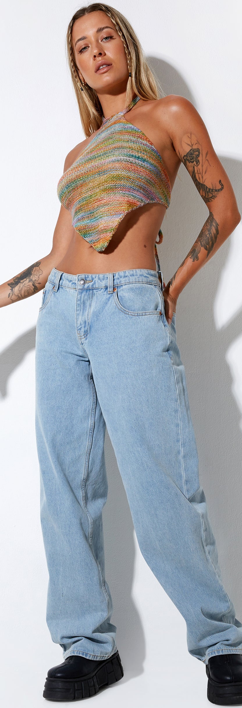 Mixed Yarn Halterneck Top | Mauda – motelrocks-com-us