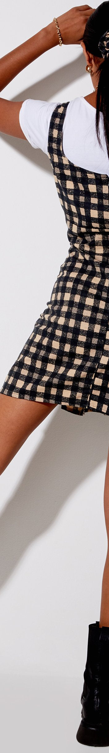 Black and White Check 90's Grunge Mini Dress | Mehra – motelrocks-com-us