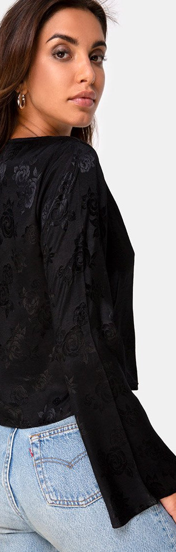 Merida Top in Satin Rose Black – motelrocks-com-us