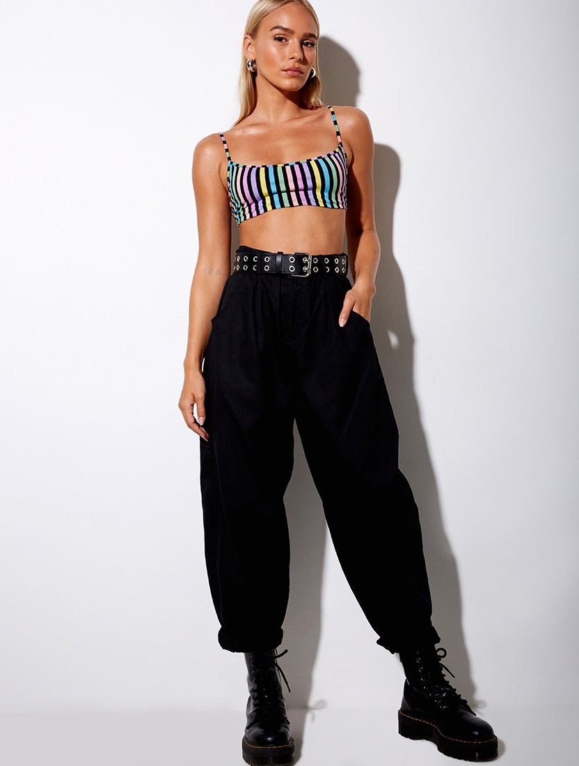Multicoloured Striped Crop Top | Micro – motelrocks-com-us
