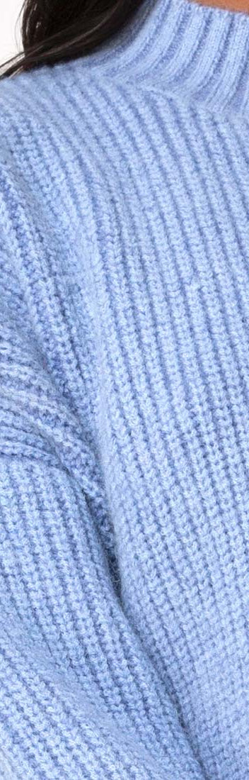 Knitted Oversized Sky Blue Jumper | Mody – motelrocks-com-us