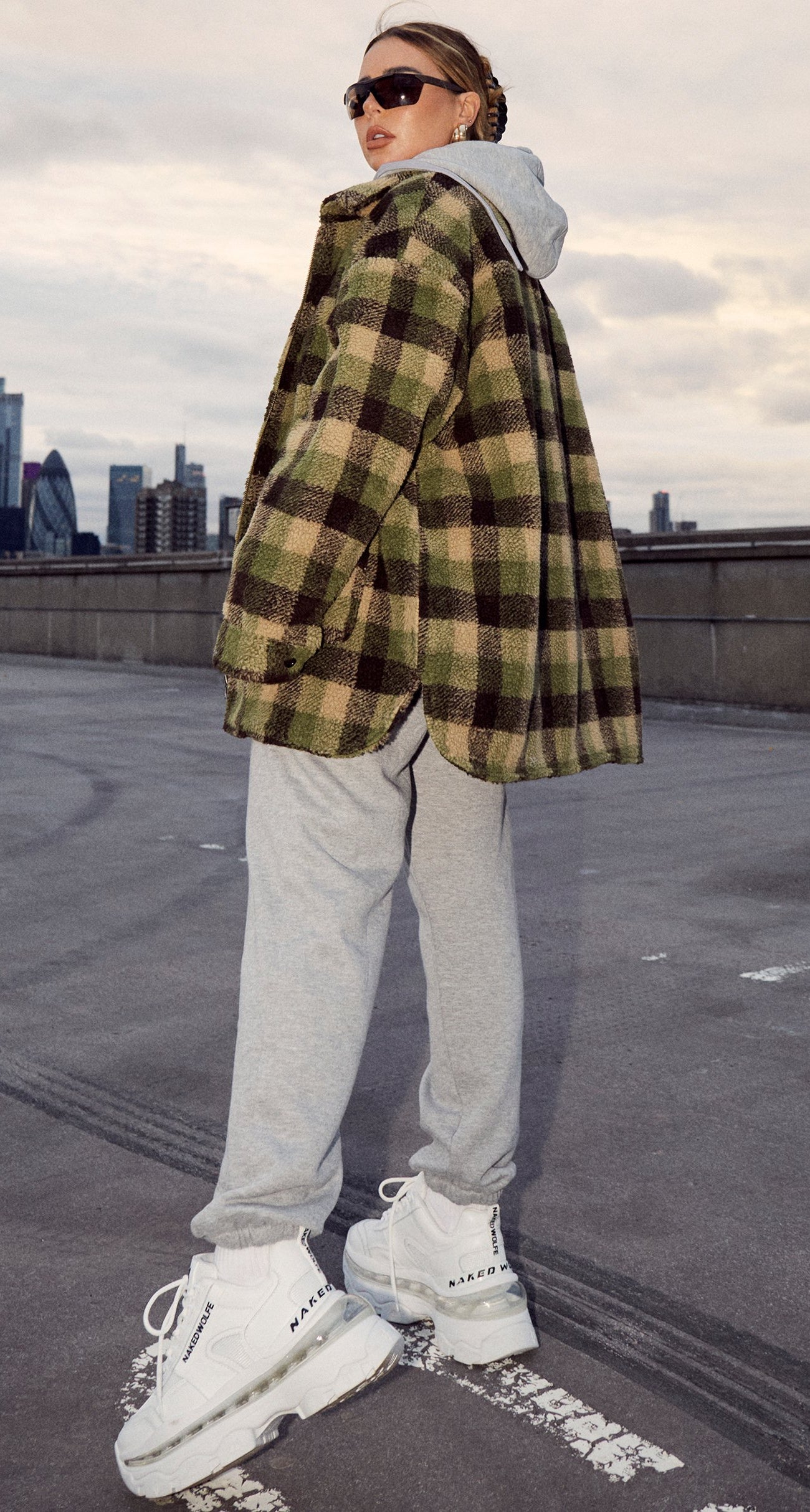 Green Check Borg Oversized Coat | Teddy – motelrocks-com-us