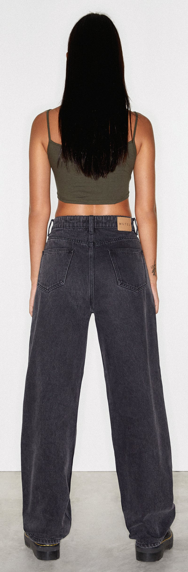 Black Ripped Wide Leg Denim Jeans | Rips Parallel – motelrocks-com-us