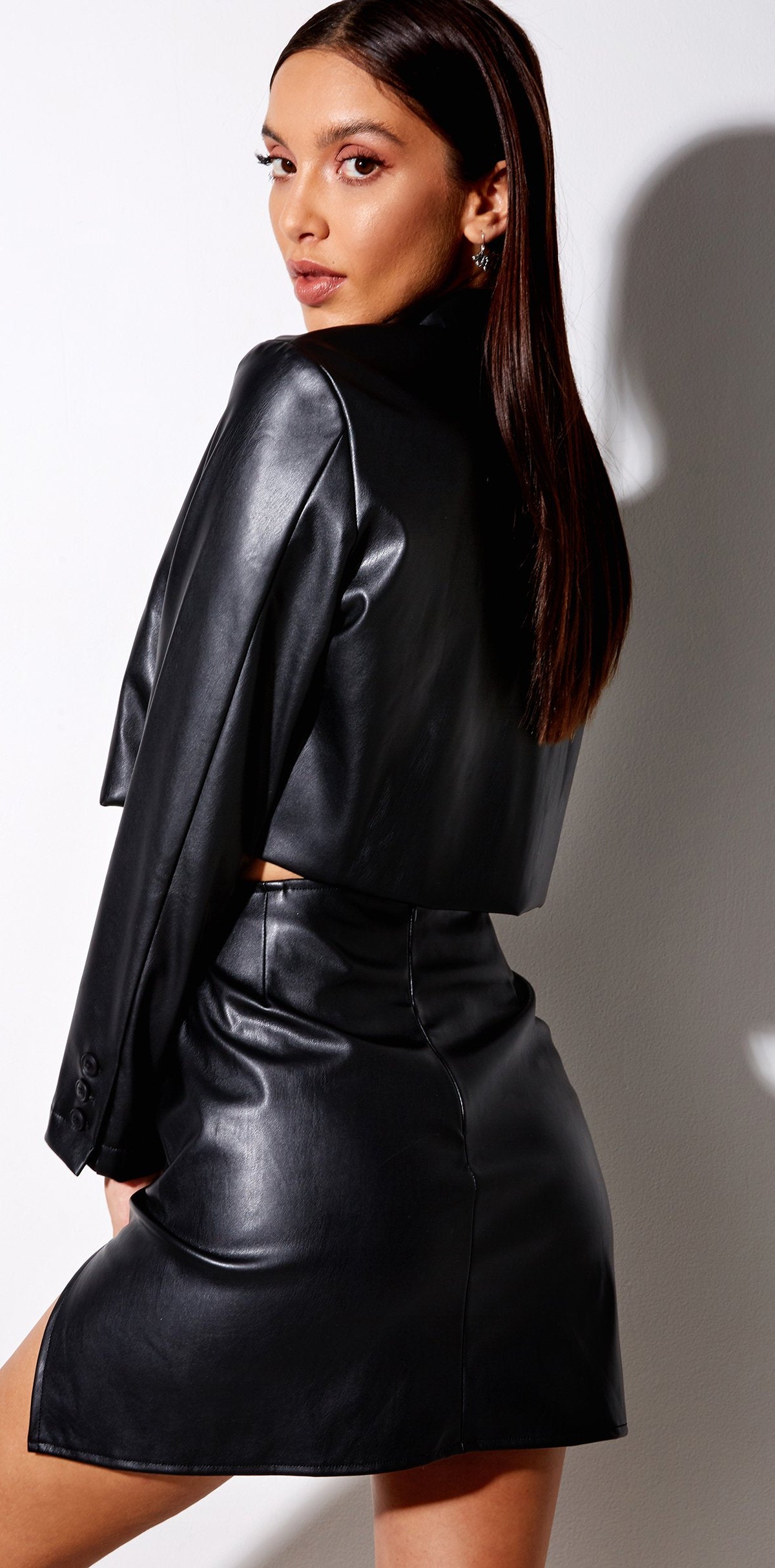 High Waist Pu Black Mini Skirt | Sheny – motelrocks-com-us