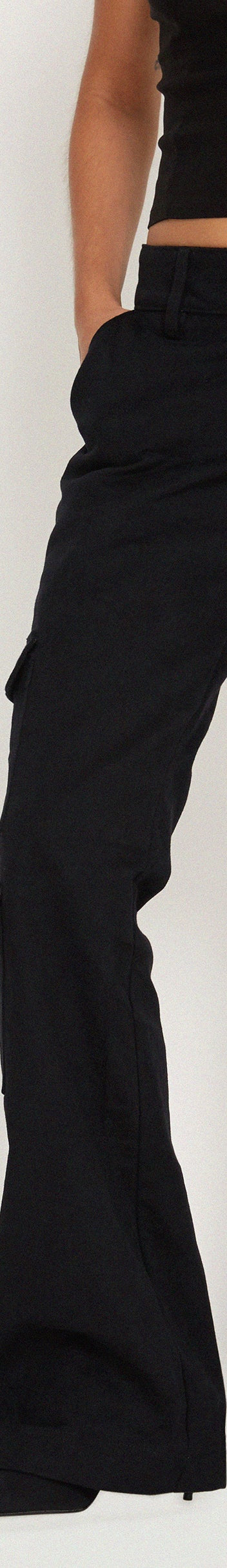 Black Low Rise Cargo Trouser | Ol – motelrocks-com-us