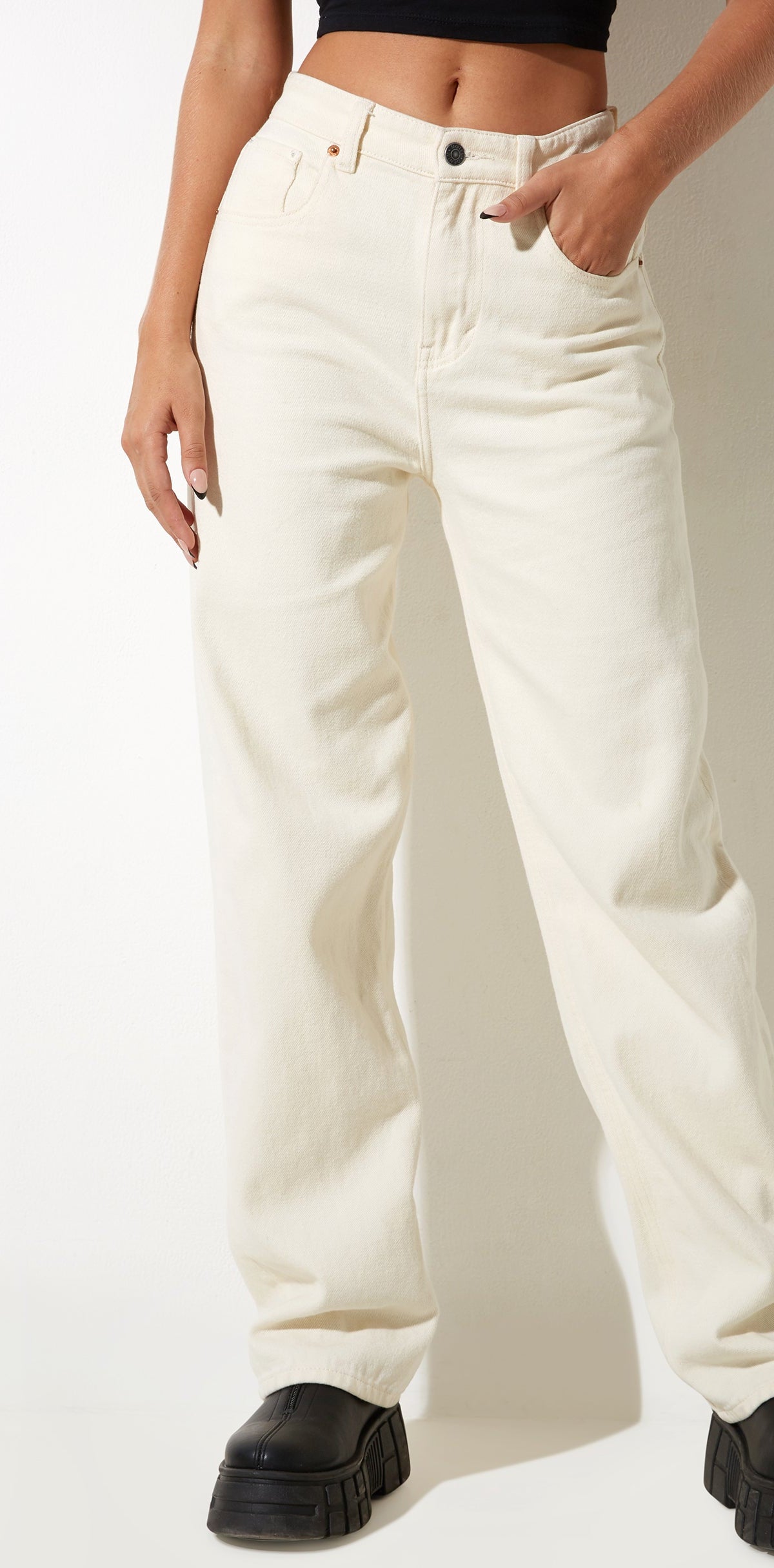 High Waisted 90s Wide Leg White Denim Jeans | Parallel – motelrocks-com-us