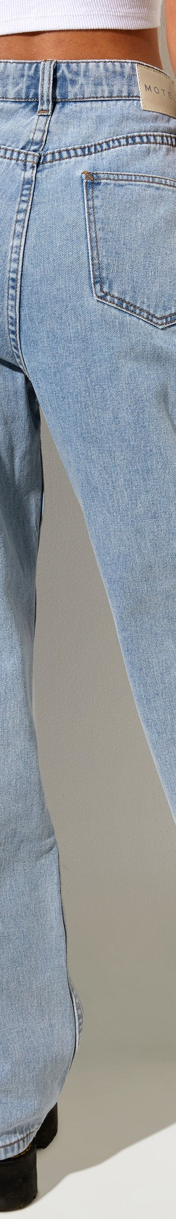 Ripped Bum Blue Denim Wide Leg Jean | Parallel – motelrocks-com-us