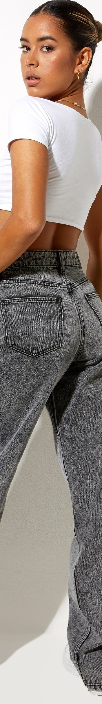 High Waist Black Acid Wide Leg Jean | Parallel – motelrocks-com-us