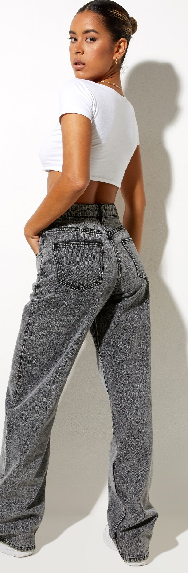 High Waist Black Acid Wide Leg Jean | Parallel – motelrocks-com-us