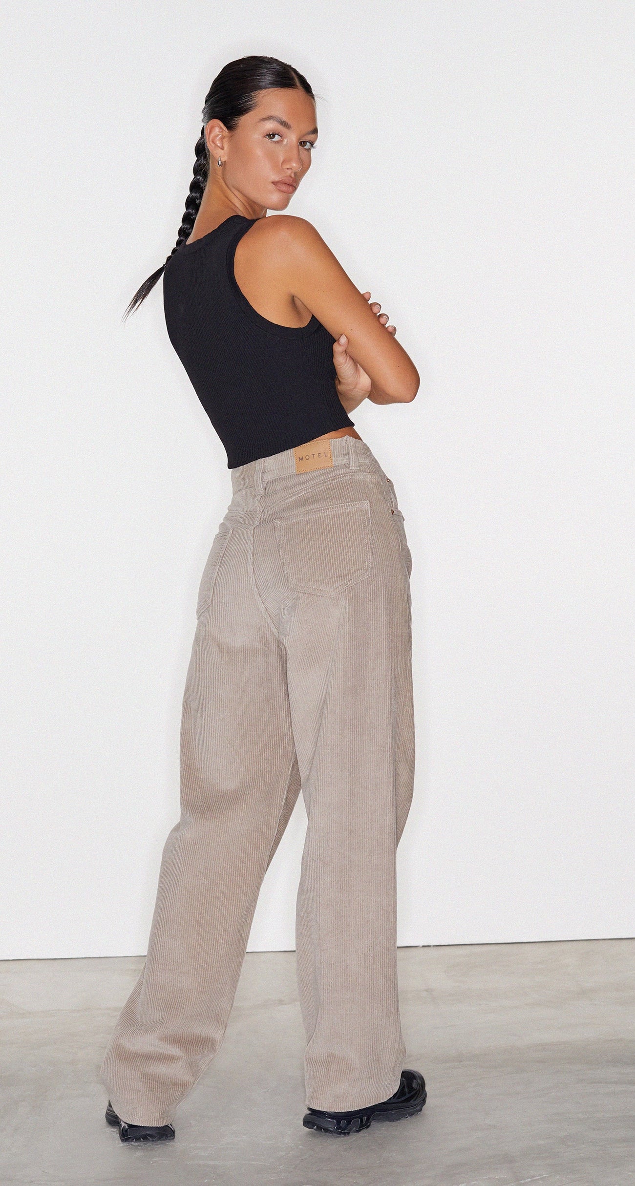 Grey Corduroy Wide Leg Jeans | Parallel – motelrocks-com-us