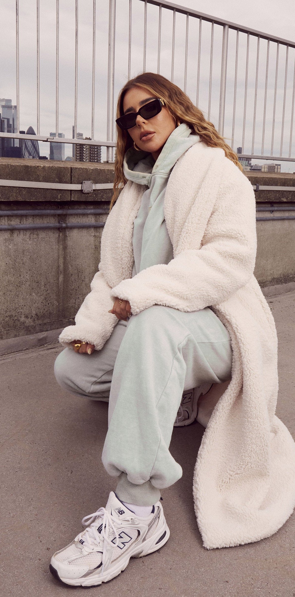 Cream Borg Oversized Longline Coat | Terence – motelrocks-com-us