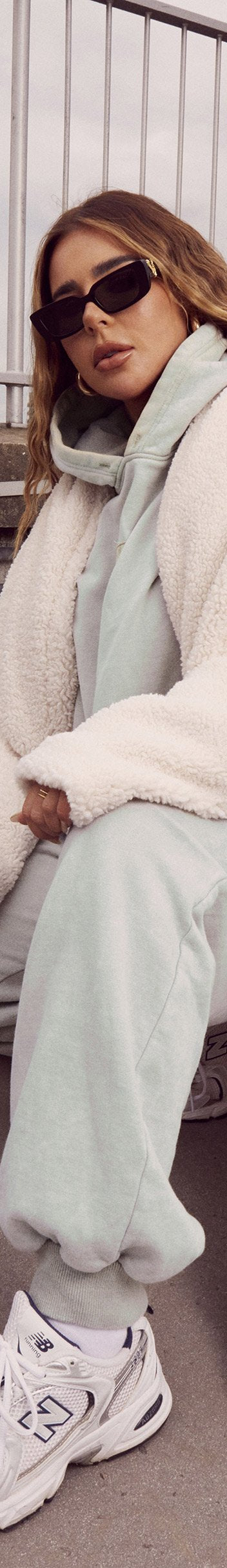 Cream Borg Oversized Longline Coat | Terence – motelrocks-com-us