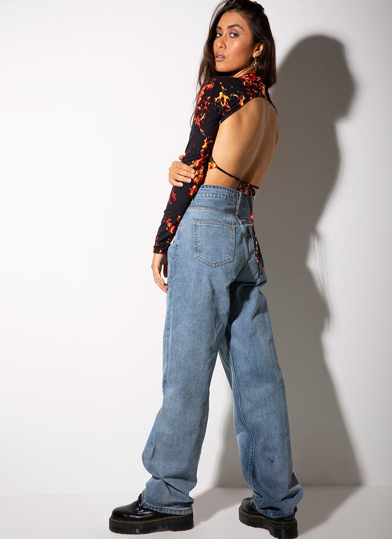 Backless Fire Crop Top | Quelia – motelrocks-com-us