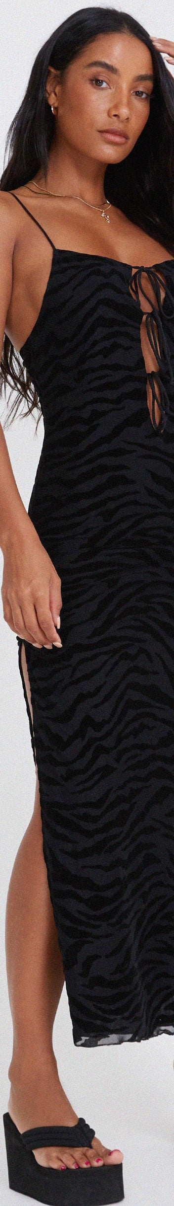 Zebra Print Long Bodycon Dress | Rayuma – motelrocks-com-us