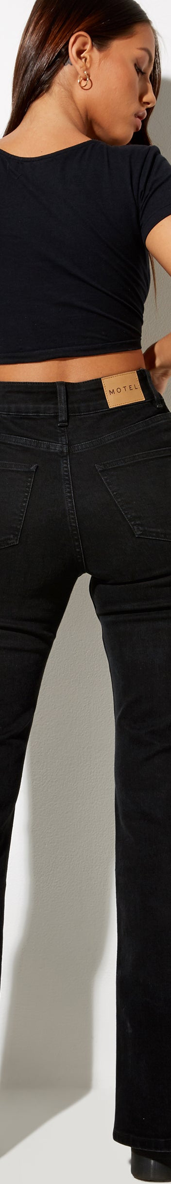 Black Split Hem Denim Jeans | Seam Split – motelrocks-com-us