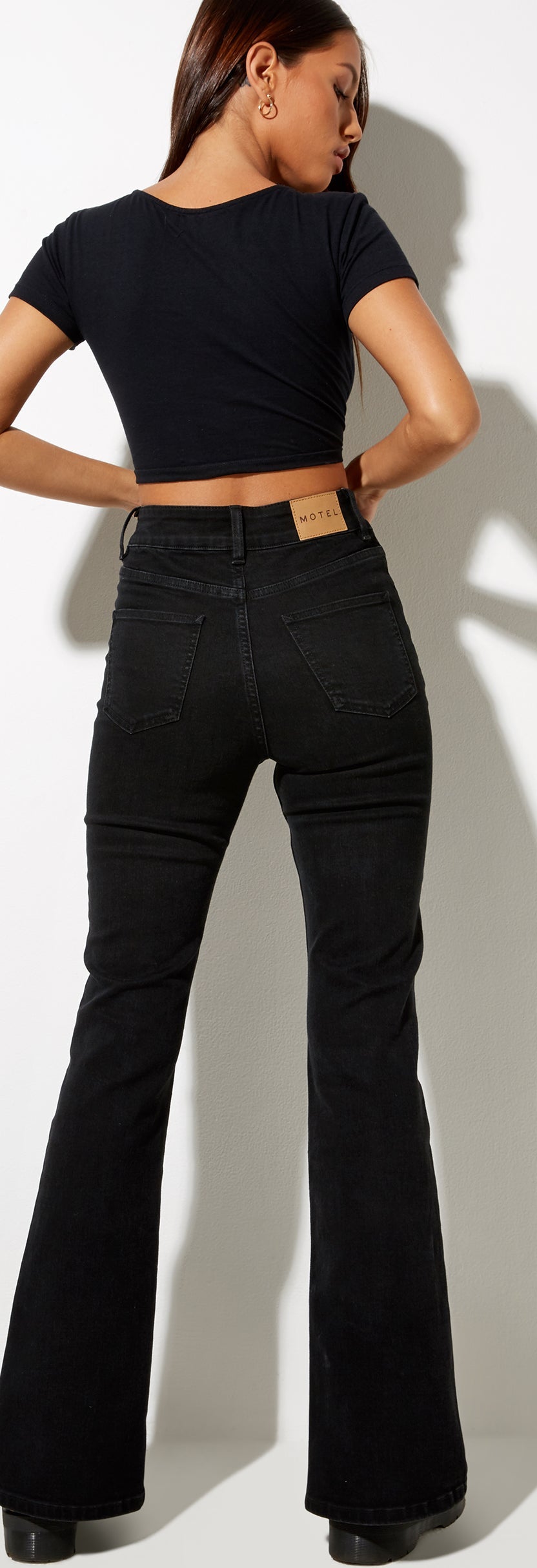 Black Split Hem Denim Jeans | Seam Split – motelrocks-com-us