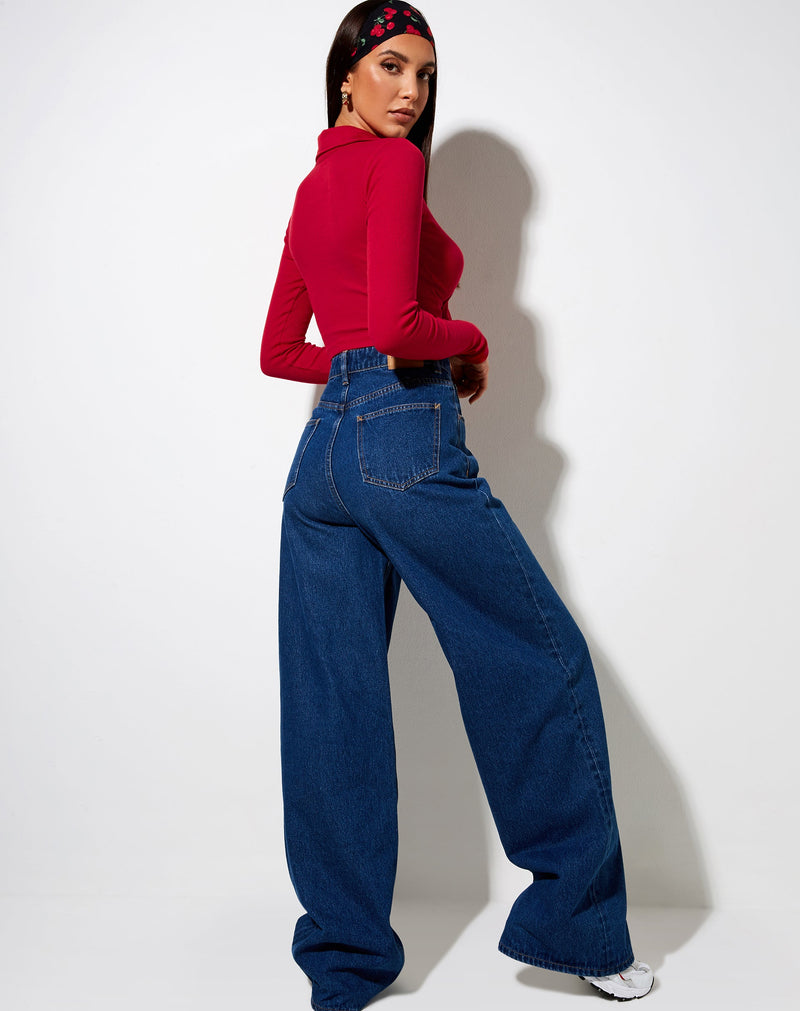 Long Sleeve Red Crop Top | Ryals – motelrocks-com-us
