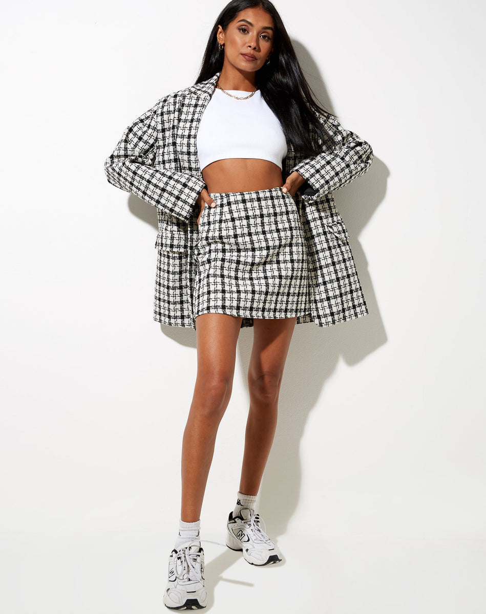 Black and White Check Blazer | Saken – motelrocks-com-us
