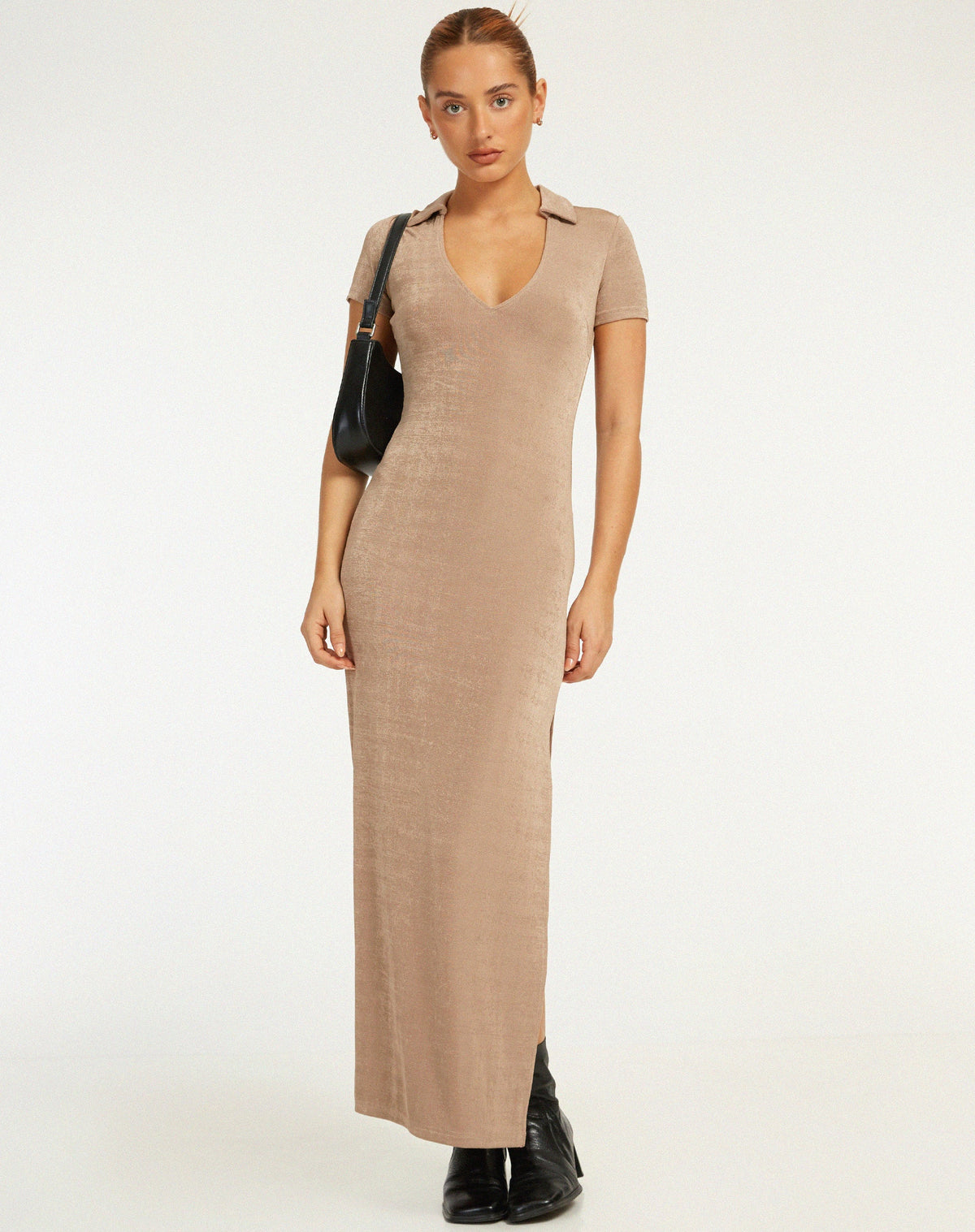 Mink Short Sleeve Maxi Dress | Savita – motelrocks-com-us